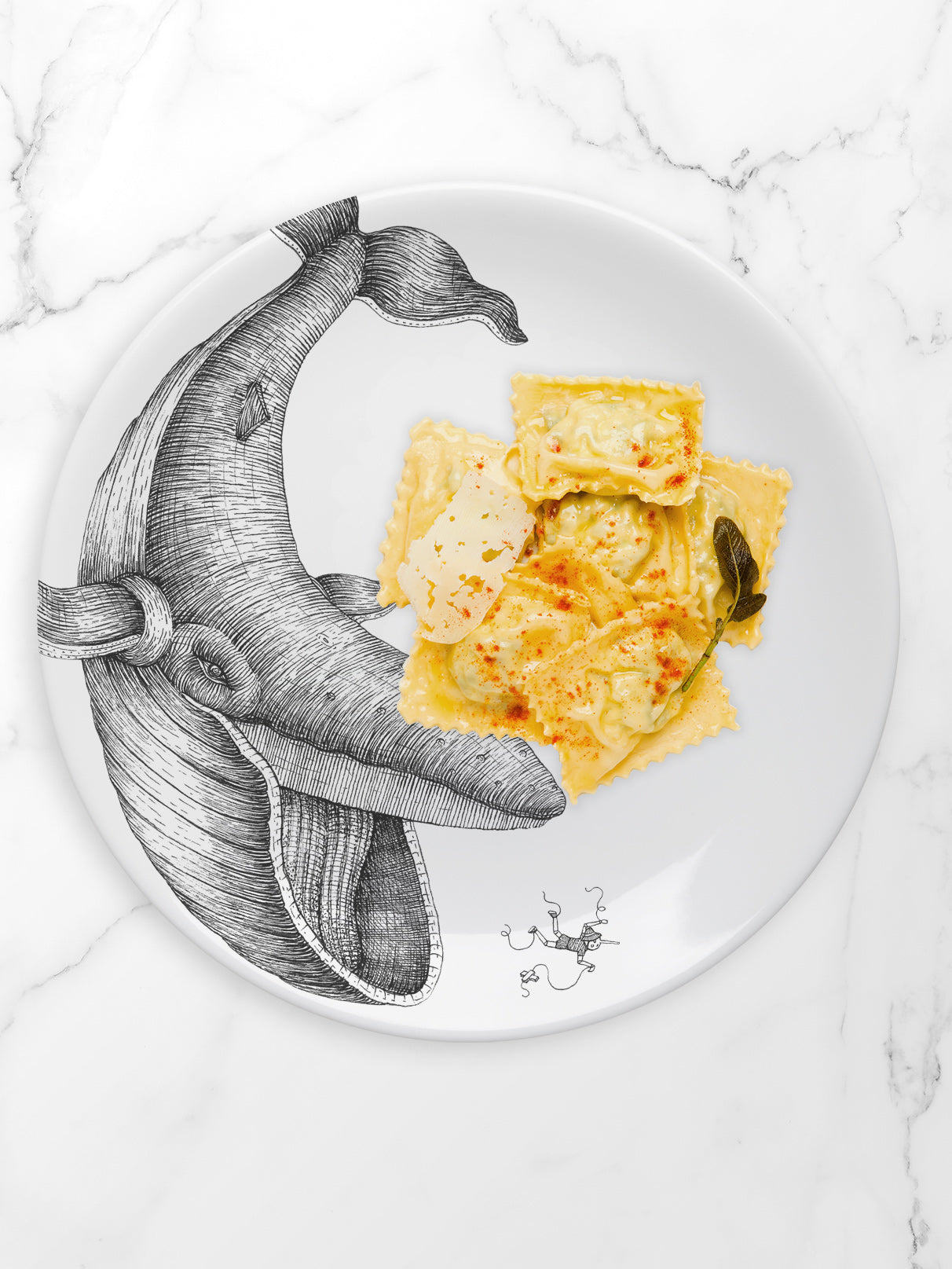 Whales Pinocchio plates set – www.aquaticcreatures.com